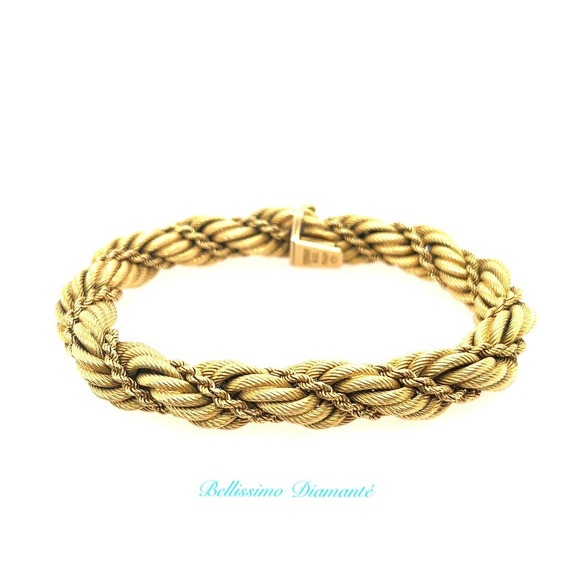 Tiffany & Co. | Jewelry | Vintage Tiffany Co 8k Yellow Gold Double Rope ...